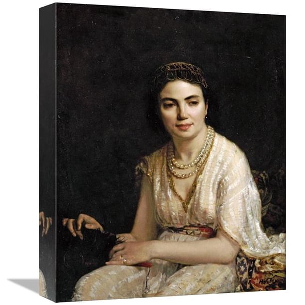 16 in. Portrait of a Woman Wearing a Pearl Necklace Art Print - Alexei ...