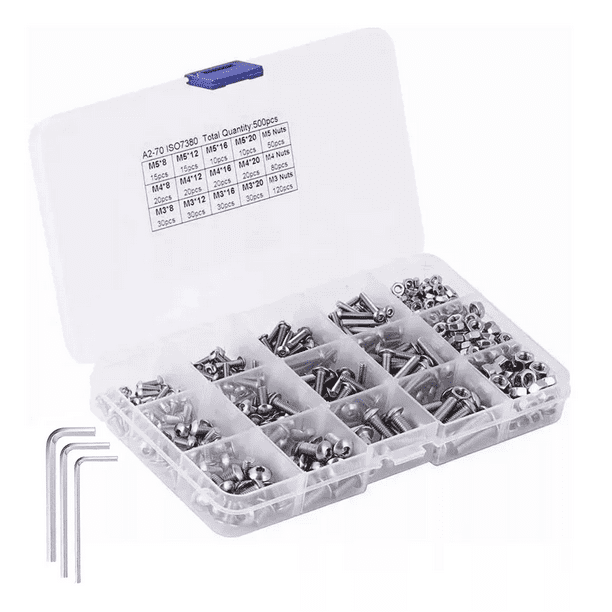 Tornillos de cabeza Hexagonal Labg M3 M4 M5 Plata 500 pcs | Walmart en línea