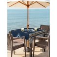 Blue Tribal Geometric Square Outdoor Tablecloth with Umbrella Hole ...
