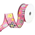 Plaid Patterned Spring Flowers Wired Ribbon, 1-1/2-inch, 10-yard ...