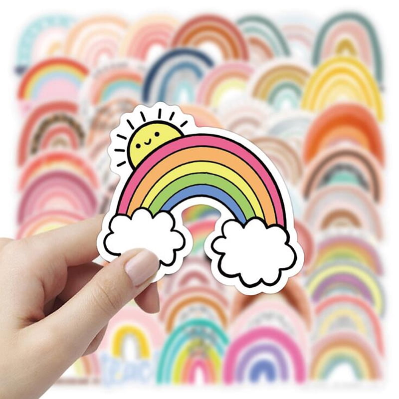 Papercraft Embellishments Waterproof Stickers Boho rainbow Journal ...