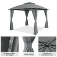 LAUSAINT HOME 10'x10' Patio Gazebo with Privacy Screens & Anchoring Kit ...