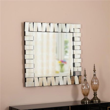 Myco Furniture KL919 2 x 32 x 32 in. Kaleb Wall Mirror, Clear Mirror ...