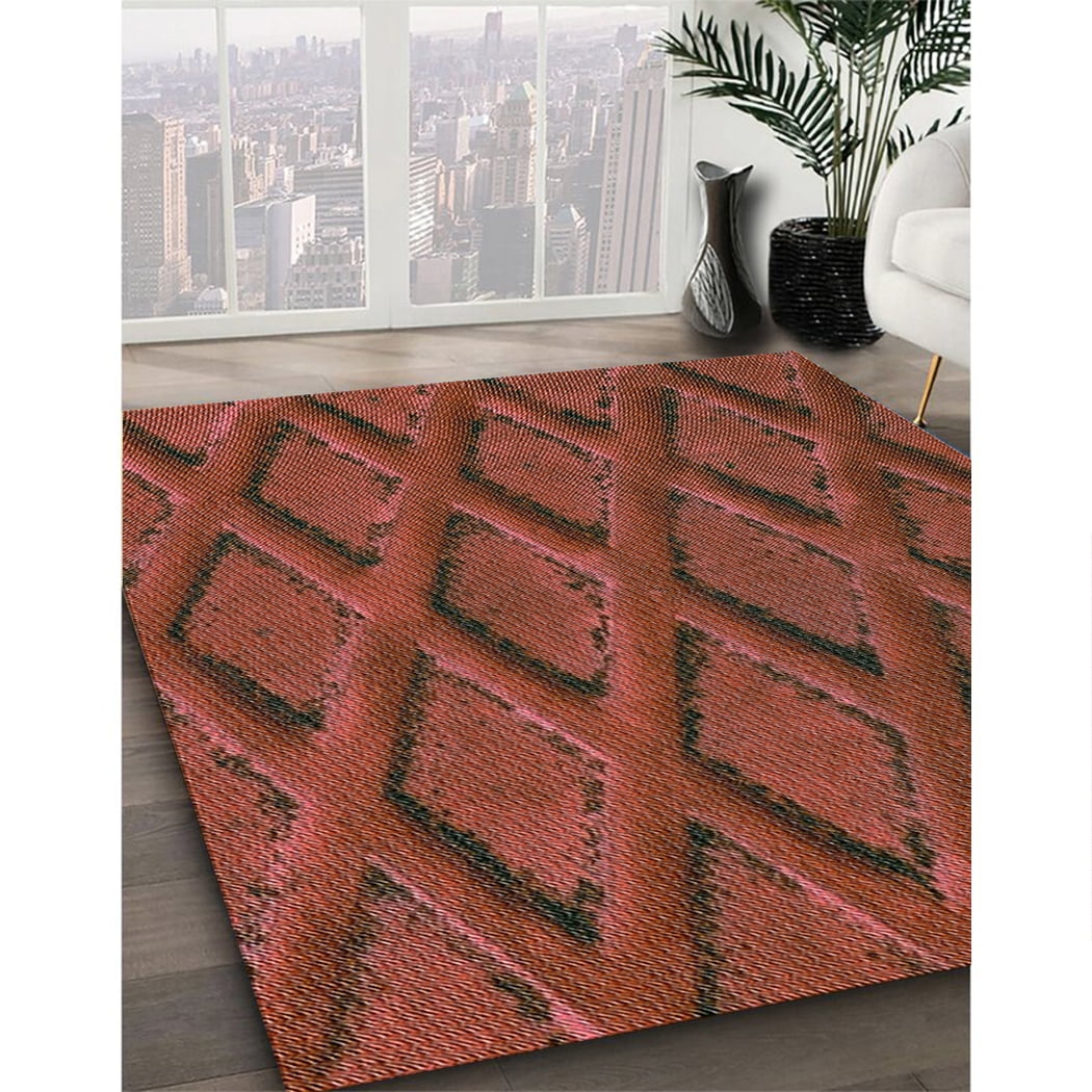 Patterned Orange Rug