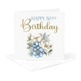 3drose, Pretty Blue Magnolia Happy 50th Birthday, 12 Greeting Cards ...