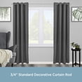 Kenney Jayden Window Curtain Rod, 3/4" Diameter, 66"-120" Length ...