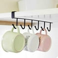 Ludlz 6-Hook Under Cabinet Mug Hanger 6 Hooks Kitchen Cabinet Wall ...