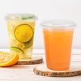 16 oz 100 Pack Clear Plastic Cups with Lids, Sturdy Iced Coffee Cups ...