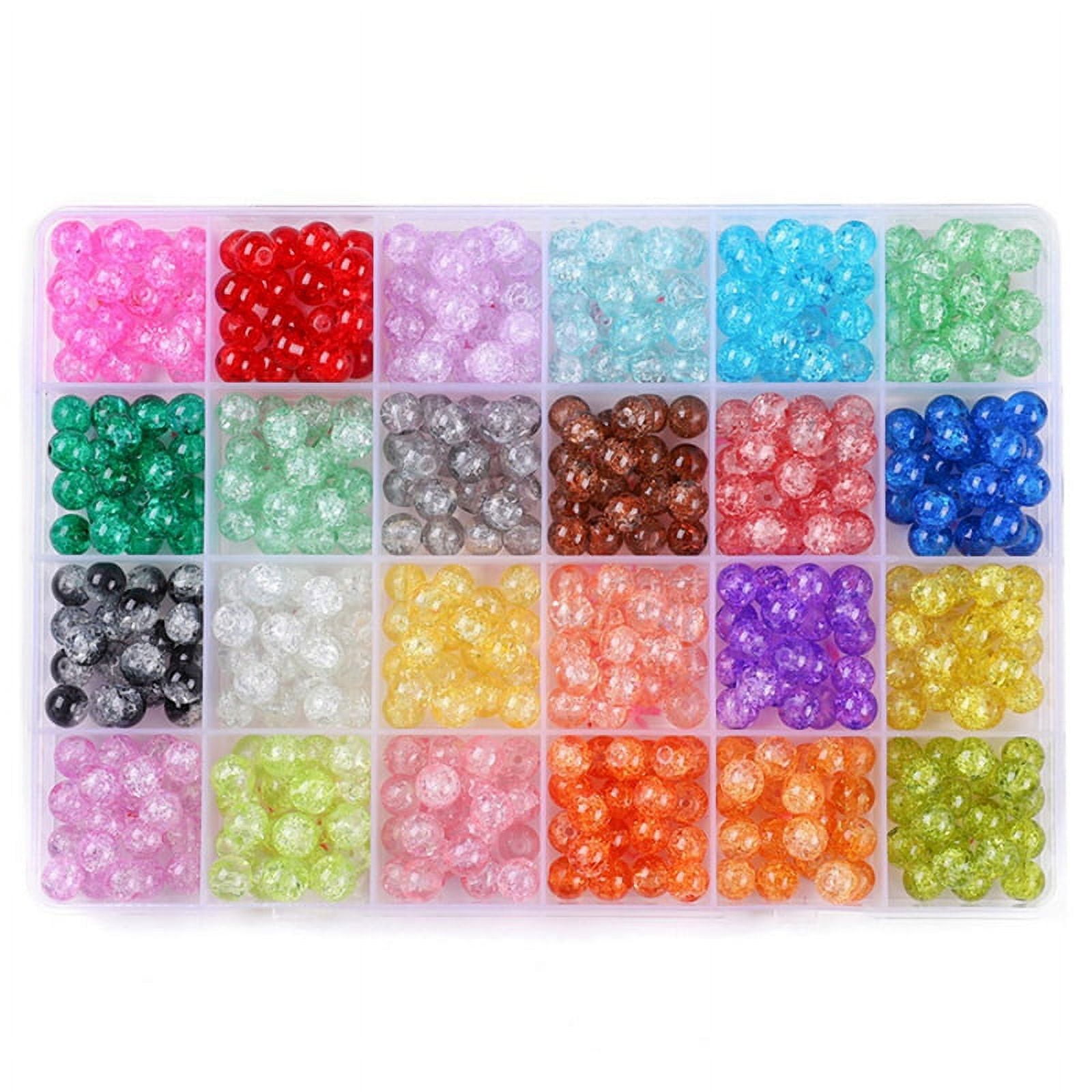Click here for Unbranded 480pcs Crackle Glass Beads 8mm Crystal B... prices