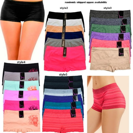 6 Pack Seamless Boyshorts Womens Underwear Lot Booty Panties Boxer ...