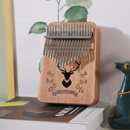 Mymisisa 17 Keys Forest Deer Kalimba Mahogany Wood Thumb Finger Piano ...