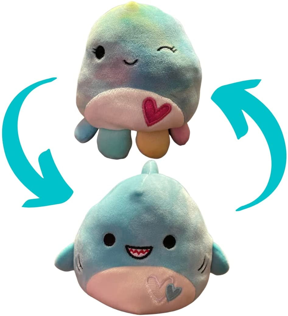 Squishmallows (Opal Octopus/Rey Shark) Flip a Mallow 5 inch Soft ...