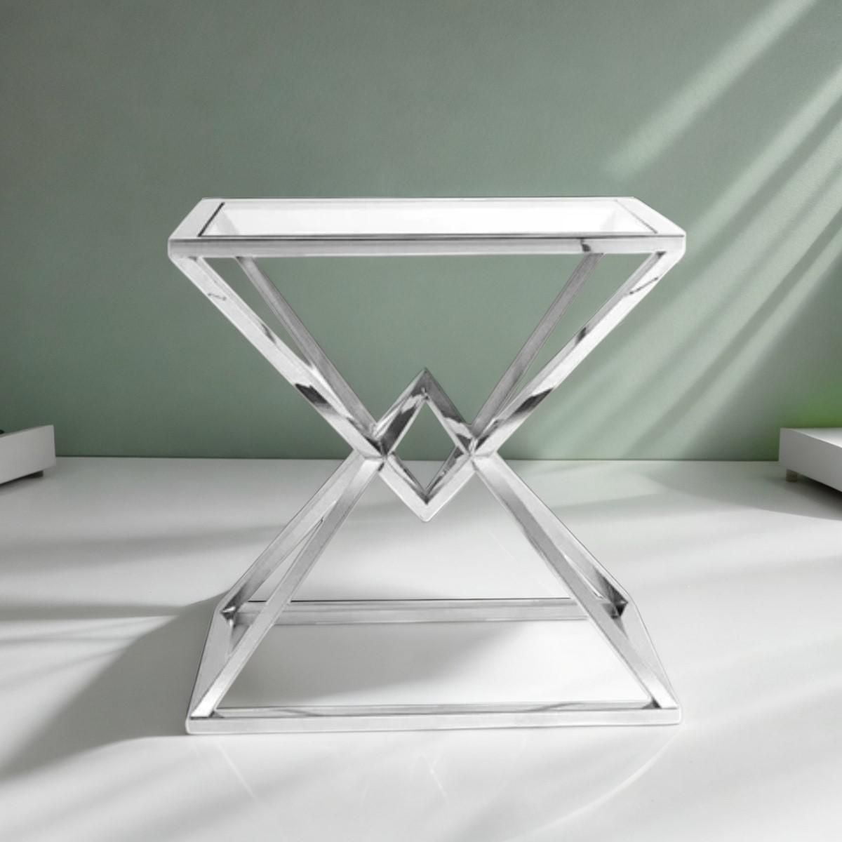 Click here for Plata Import Cinna Side Table In Silver prices