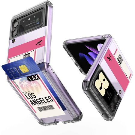 VVUPIC for Samsung Galaxy Z Flip 3 Boarding Pass Design Card Slot Case ...