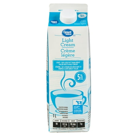 Great Value Light Cream, 1 L - Walmart.ca