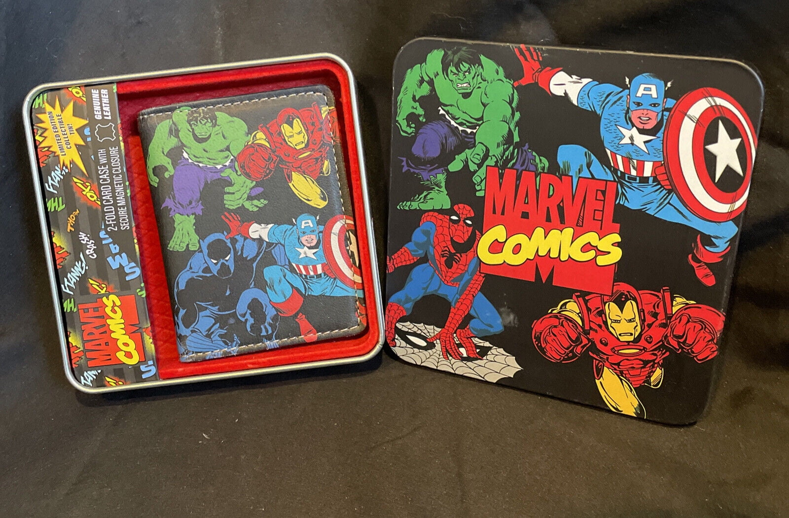 Marvel Heroes Mens Leather 2 Fold Card Case w/Magnetic Closure In ...