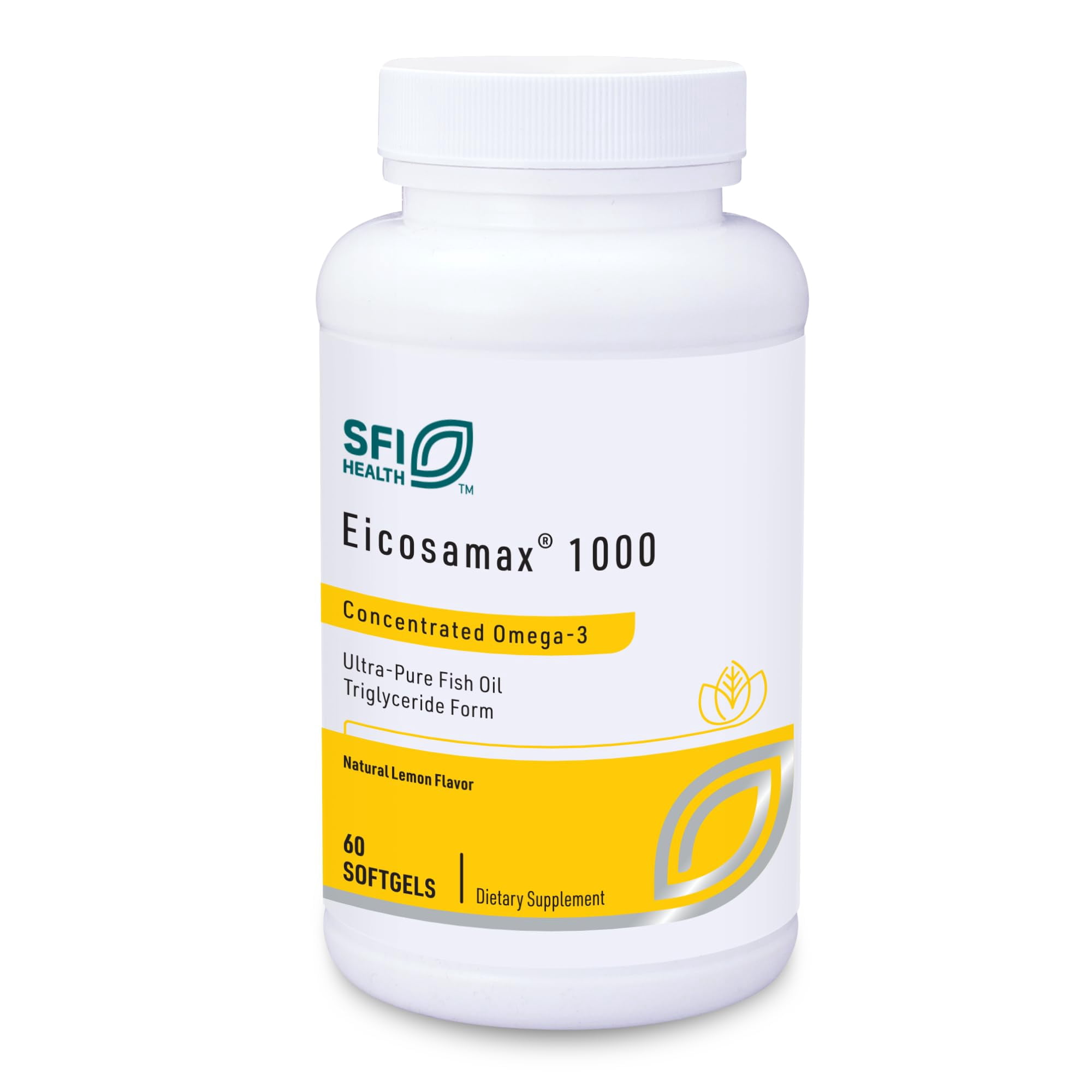 Suplemento de aceite de pescado Klaire Labs Eicosamax 1000 TG 60 ...