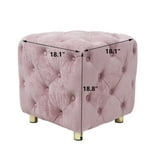 Velvet Upholstered Ottoman,Exquisite Small End Table, Soft Foot Stool ...