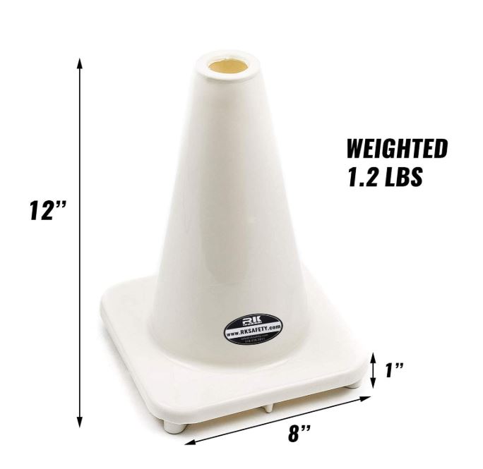 (Set of 10) RK PVC Traffic Safety Cone, White, 12-Inch… - Walmart.com