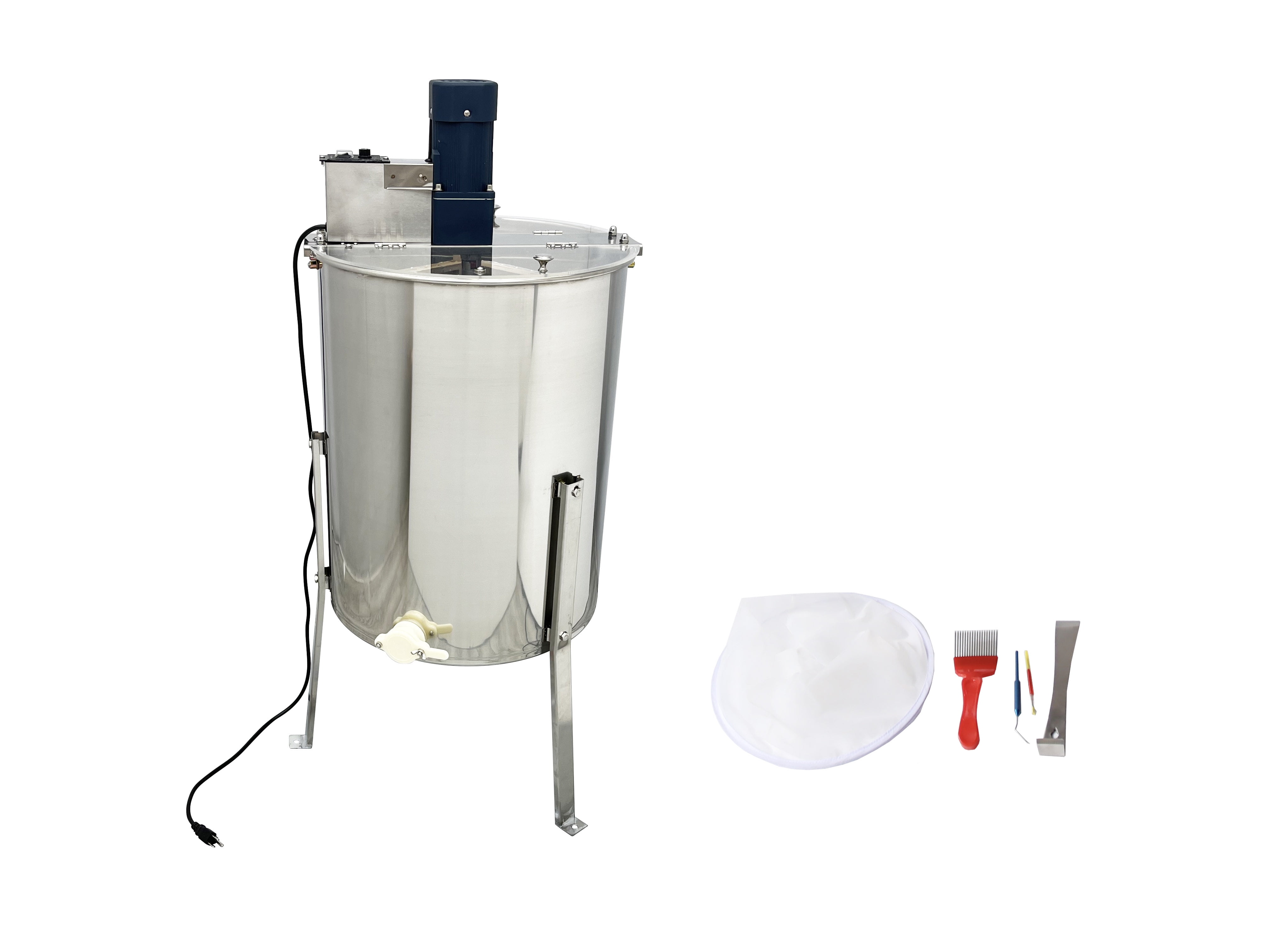 INTSUPERMAI Electric Honey Extractor 4 Frame Honeycomb Drum Spinner ...