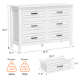 HOMWOO White Dresser for Bedroom with 6 Drawers,Modern Chest of Drawers ...