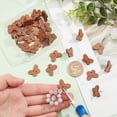 20 Pairs Walnut Wood Stud Earring Findings with Hole and 304 Stainless ...