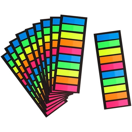 Morepack 2000 Count Index Tab Flags, Neon Color Tape, Fluorescent Page ...