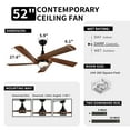 Free Shipping! DEXTRUS 52'' Walnut Modern LED Downrod Ceiling Fan with ...