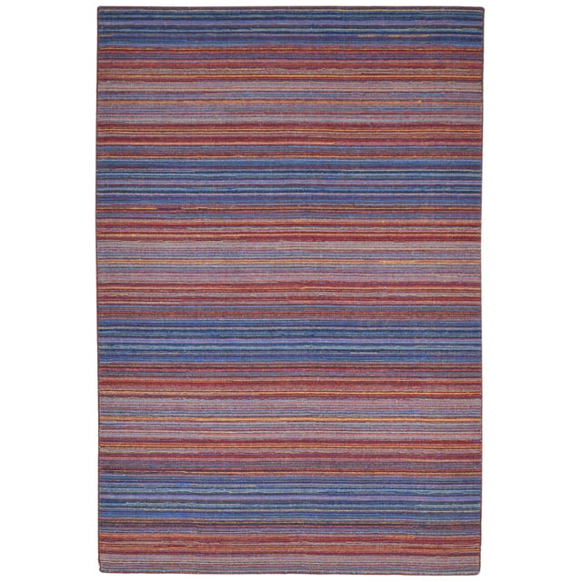 Multi Color Wool Rug 4X6 Modern Handloom Scandinavian Striped Room Size ...