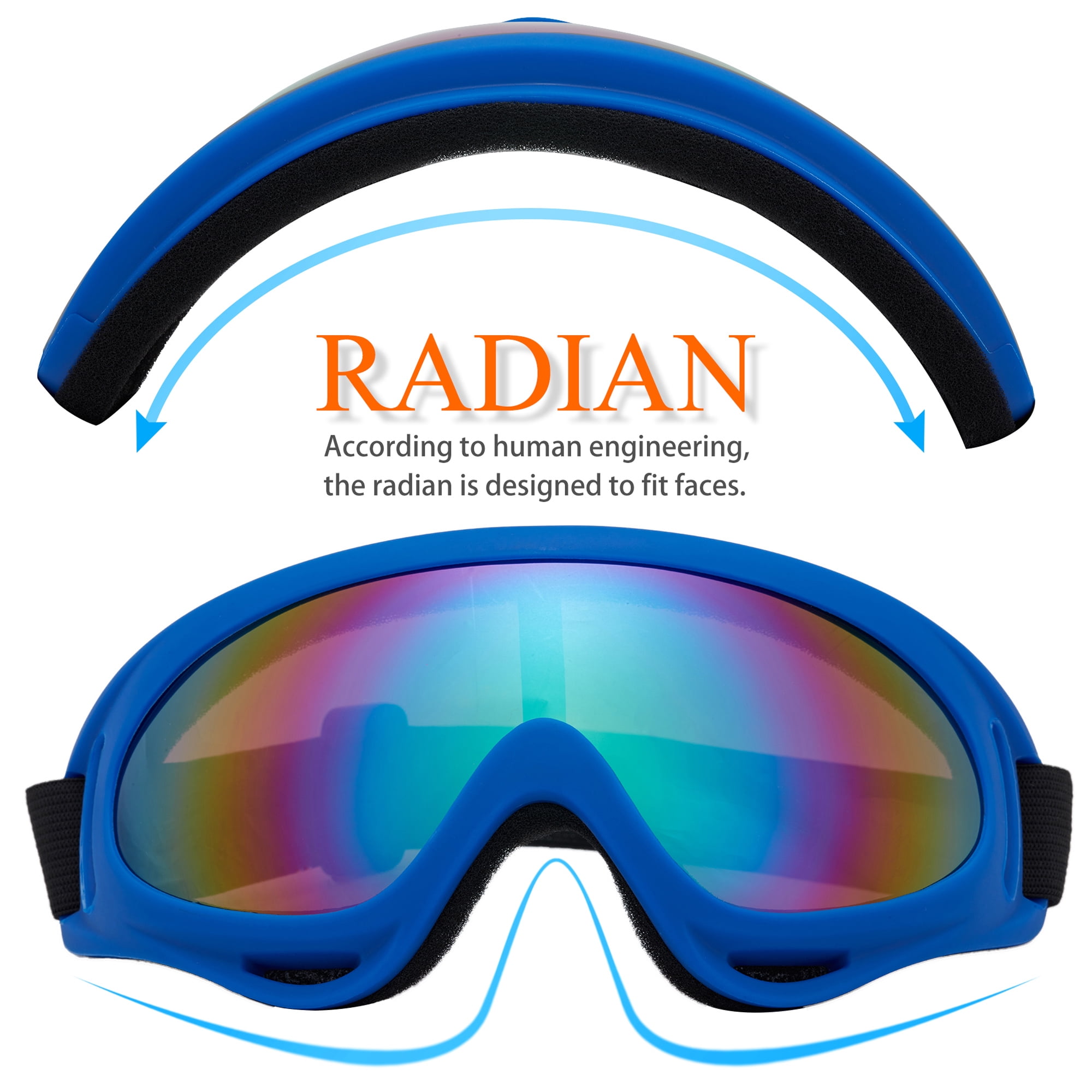 LELINTA Ski Goggles, Winter Snow Sports Snowboard Over Glasses Goggles ...