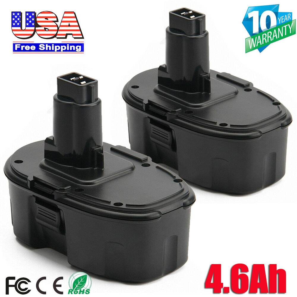2x 4.6Ah Batteries Black 18Volt For Dewalt XRP DC9096-2 DC9098 DC9099 ...
