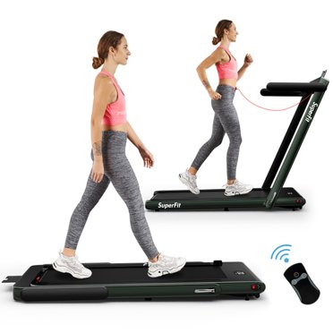 SuperFit Up To 7.5MPH 2.25HP 2 in 1 Dual Display Screen Treadmill ...