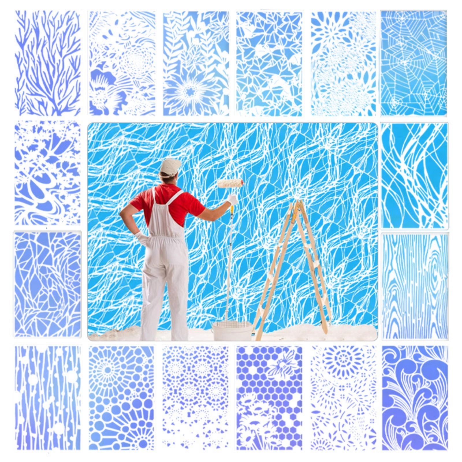 Click here for Kloer Geometric Texture Stencils For Painting - 16... prices