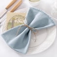 6 Pack Gray- Blue Cotton Linen Napkins with Fringe Spring Easter Cloth ...