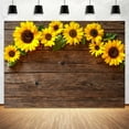 Sunflower Backdrops for Photography Rustic Brown Wood Child Baby Shower ...