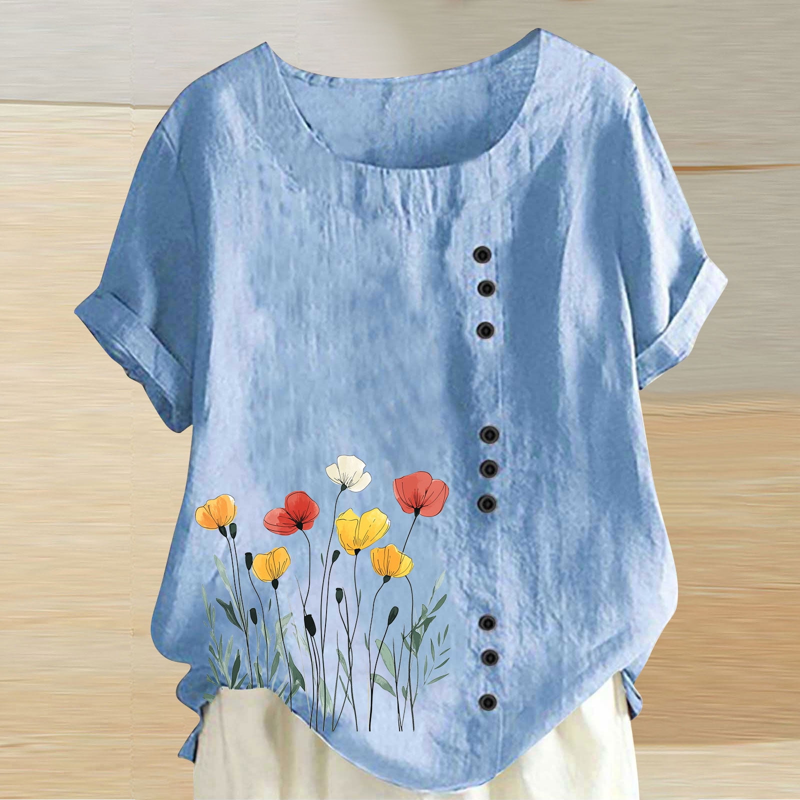 Click here for Ichaunyi Ichuanyi Womens Summer Casual Linen Shirt... prices