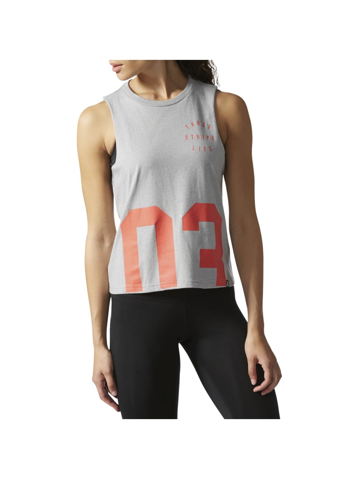 Adidas Womens 3 Life Submerge Heathered Graphic Tank Top - Walmart.com