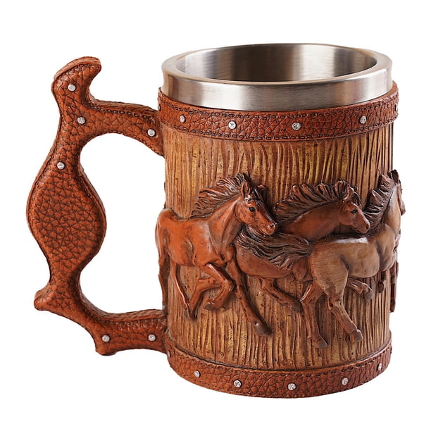 Barrel Beer Mug Resin Coffee Cup with Handle Cocktail Mug Drinkware ...