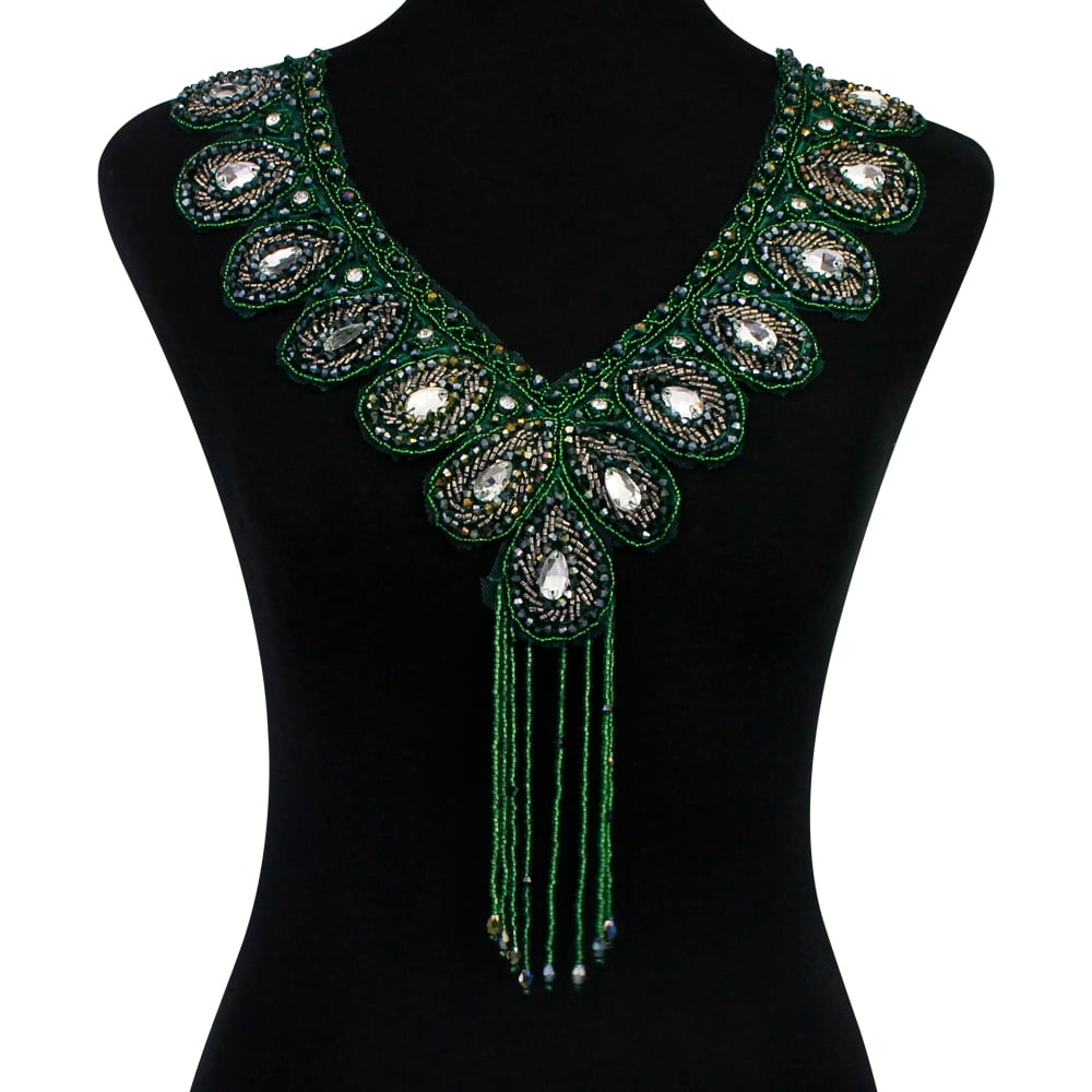 Beading Fringe Tassel Patches Satin Rose Applique Epaulets Shoulder ...