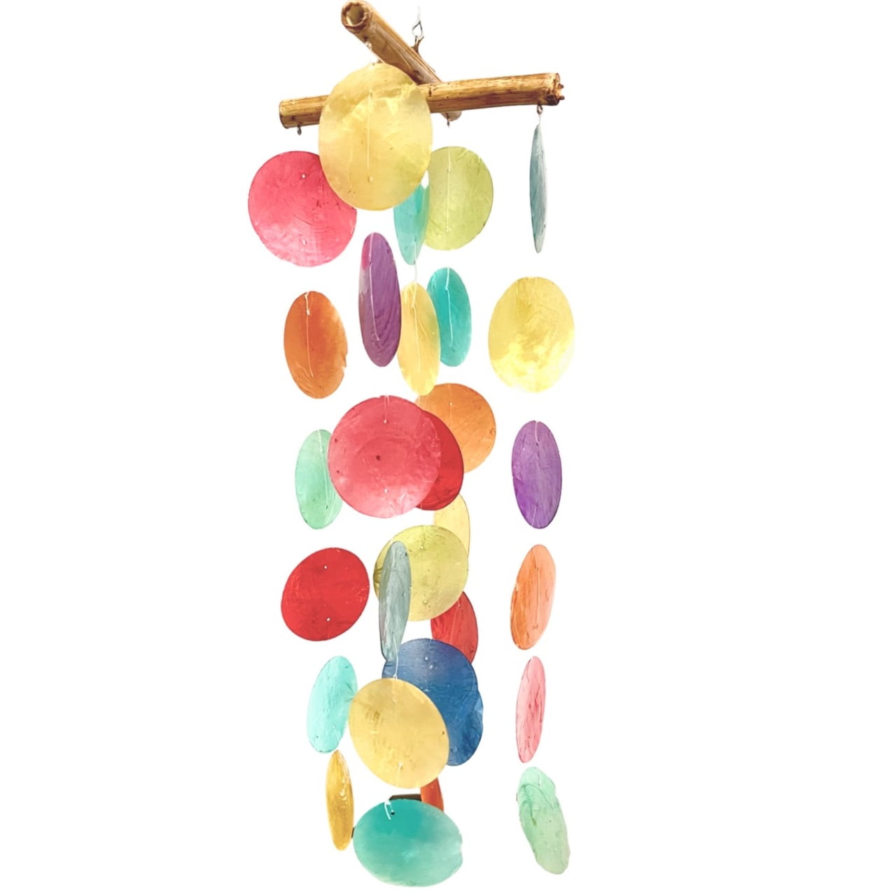 Bamboo Source Bamboo and Multicolored Capiz Mobile Chime - Walmart.com
