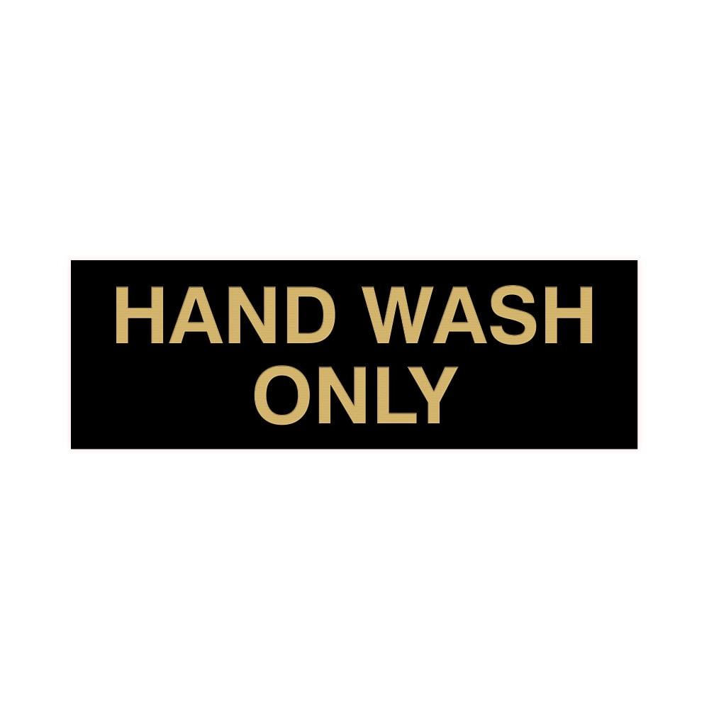 Basic Hand Wash Only Sign (Black /Gold) - Small - Walmart.com