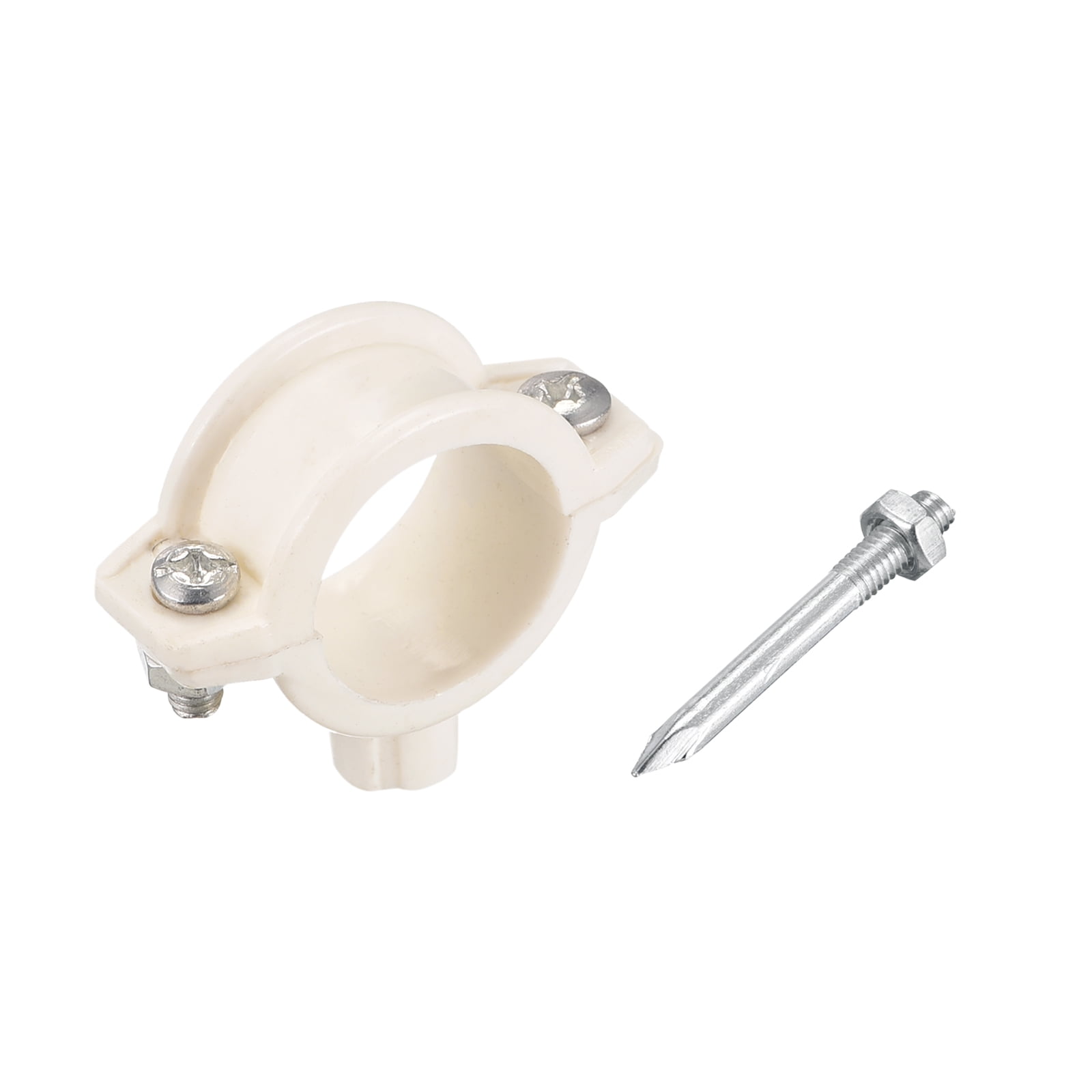 Uxcell 25mm Dia PVC Pipe Clips Bracket Clamps Split Ring Hangers with ...