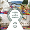 Abstract Geometric Outdoor Rug, Vintage Color Modern Artificial Shape ...