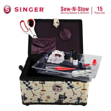 Dritz Large Sewing Basket Kit, Pink & Orange - Walmart.com