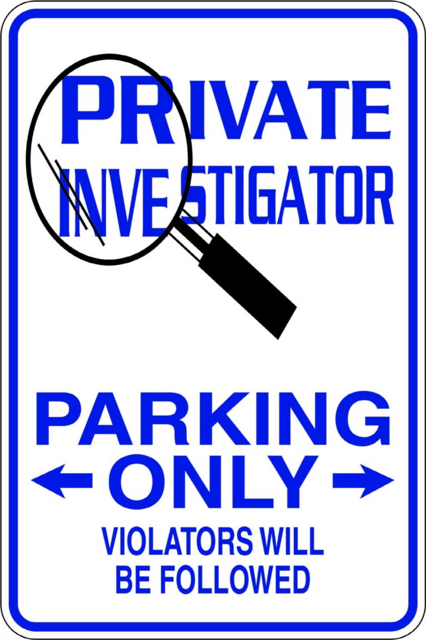 Custom Wall Decal Private Investigator Parking Sign - Sticker - Vinyl ...