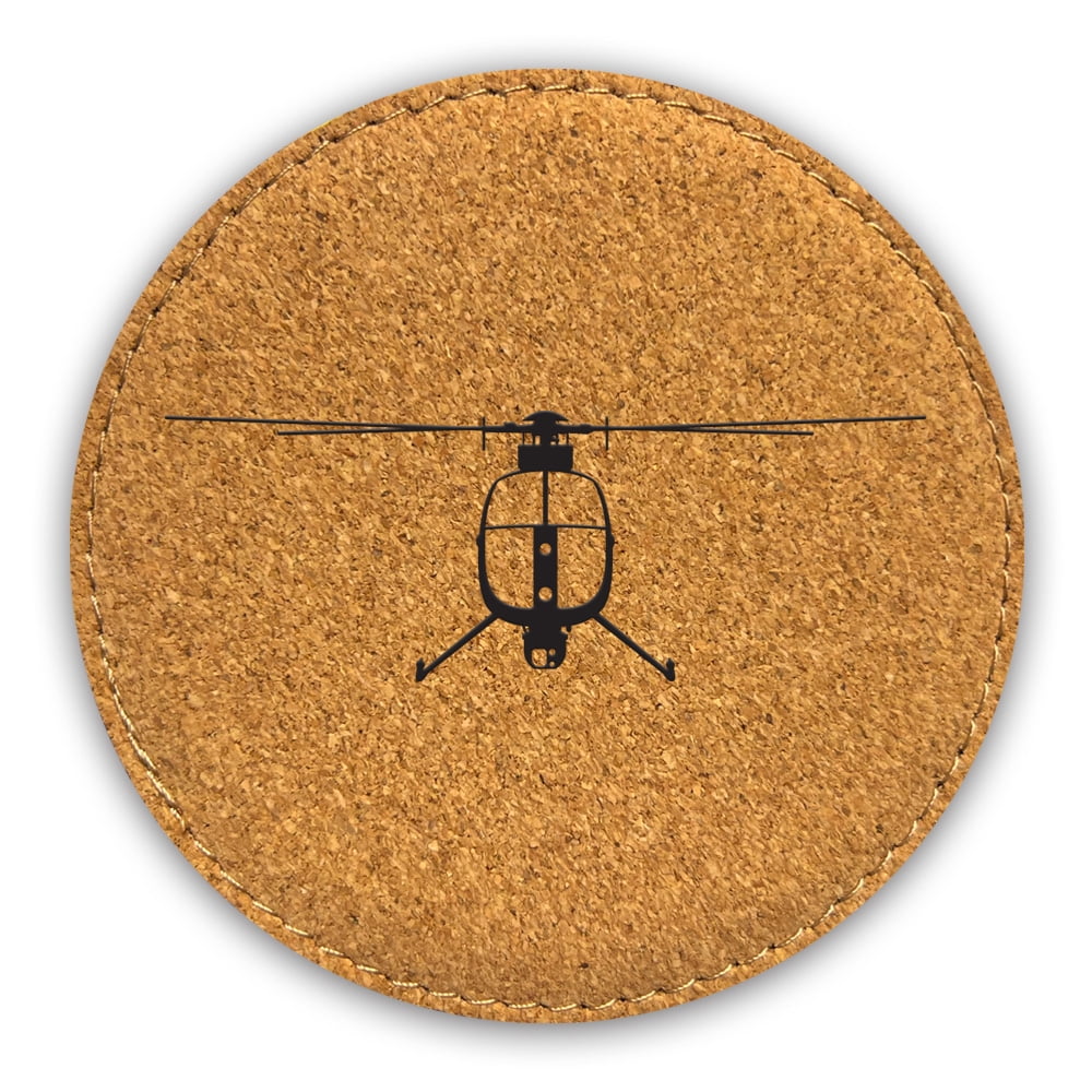 MH-6 Little Bird Coaster Laser Engraved Leatherette - Round Coasters ...