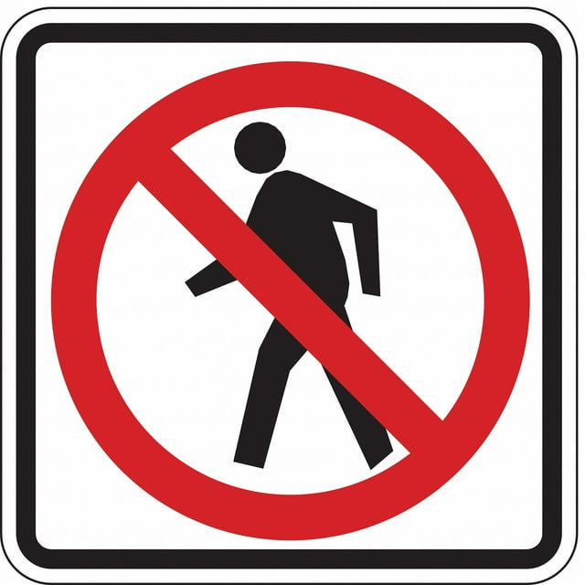 Lyle No Pedestrian Crossing Sign,24" x 24" R9-3A-24HA - Walmart.com
