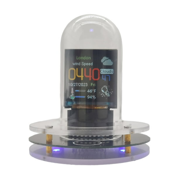 Milaget Electronic Glow Tube Clock Temperature and Weather Display ...
