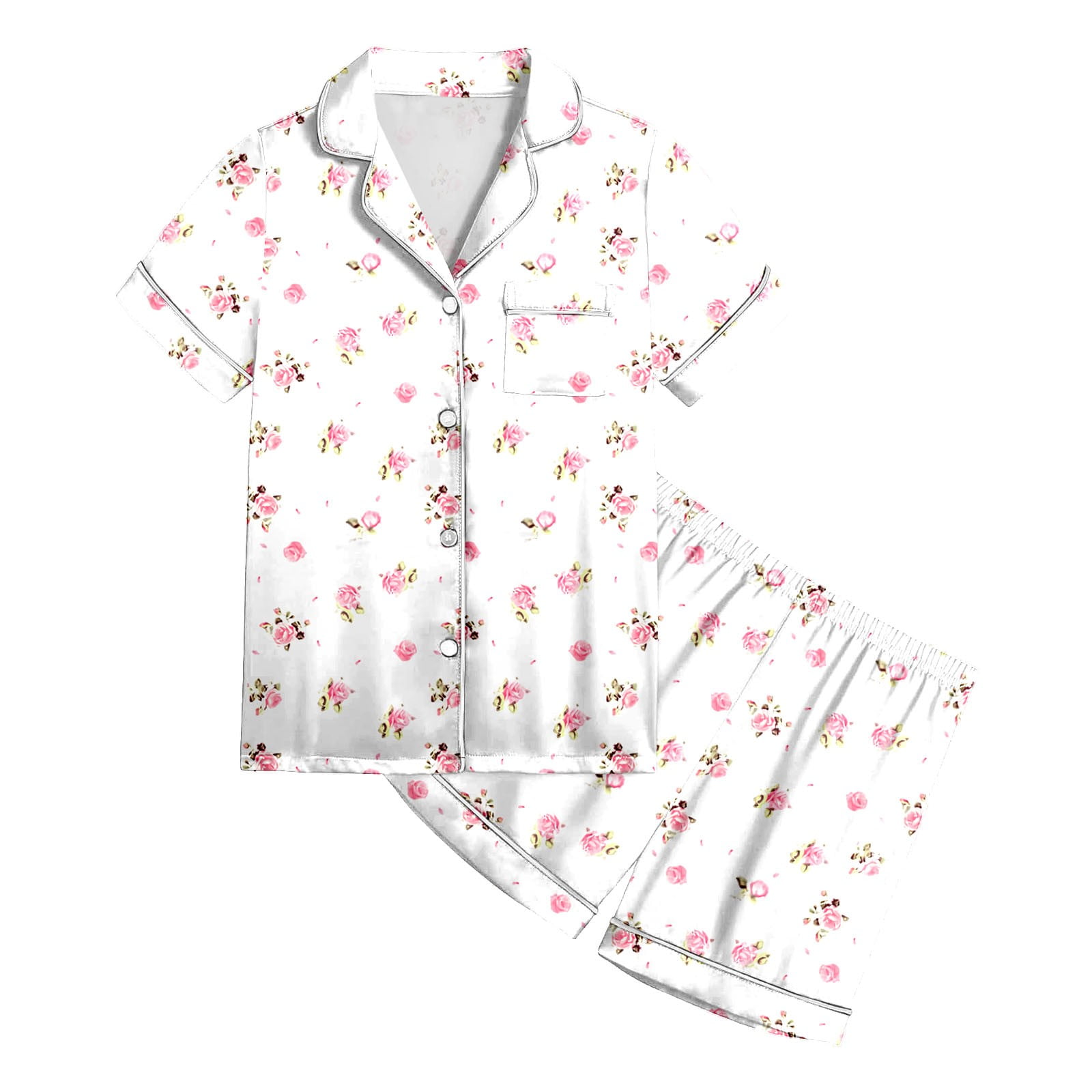 Click here for Zcn001 Kids Pajamas Girls 2 Piece Satin Pajamas Se... prices