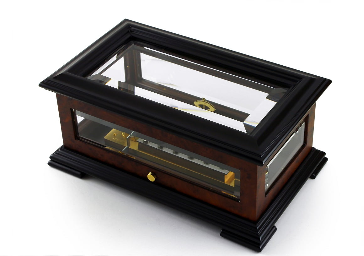 Handcrafted 50 Note Swiss Beveled Glass Music Box - 18th Variation ...